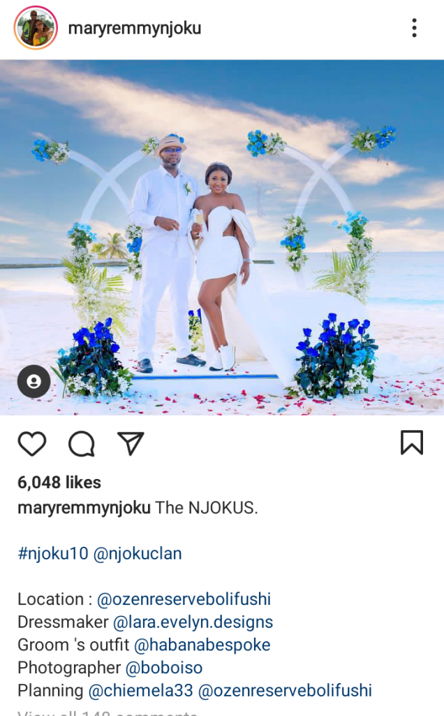 Nollywood Actress Mary Remmy Njoku Celebrates Her 10th Wedding Anniversary